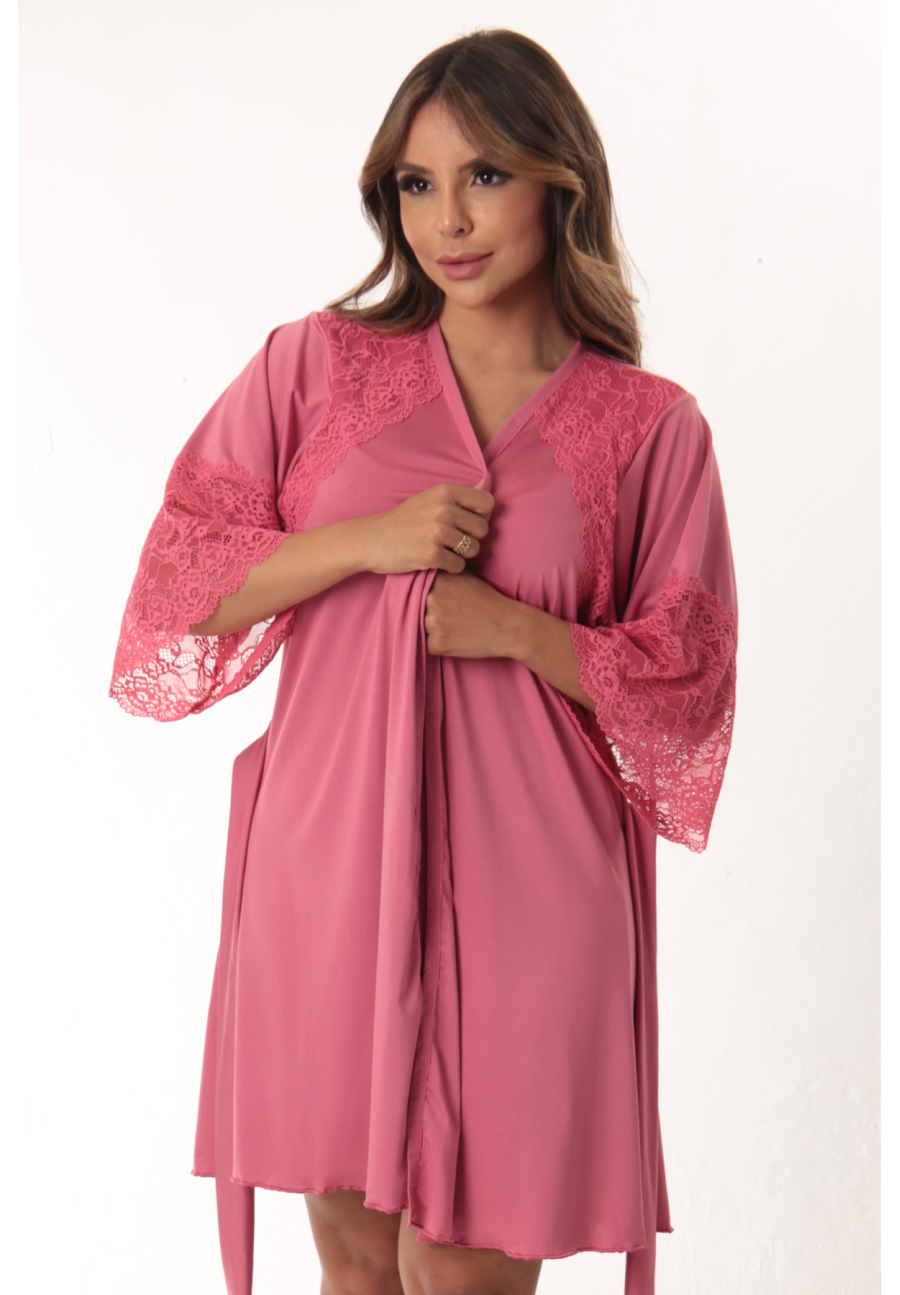 Robe Mia de Microfibra Light e Renda | Biografia da Moda